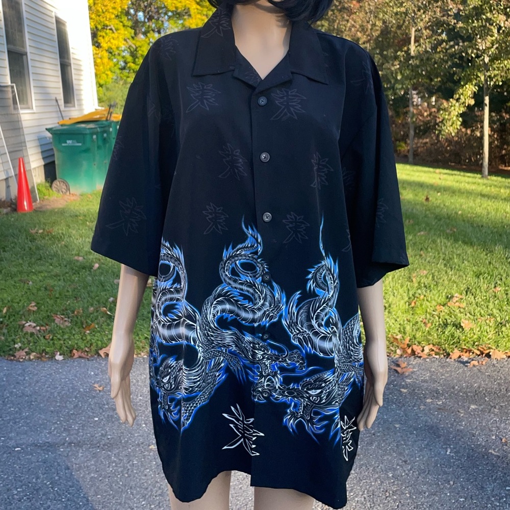 Vintage Men’s Odo Dragon Mens 2000s Button Up. Used A… - Gem